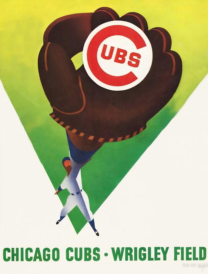 Vintage Chicago Cubs Scorecard Art by Row One Brand Wall Art