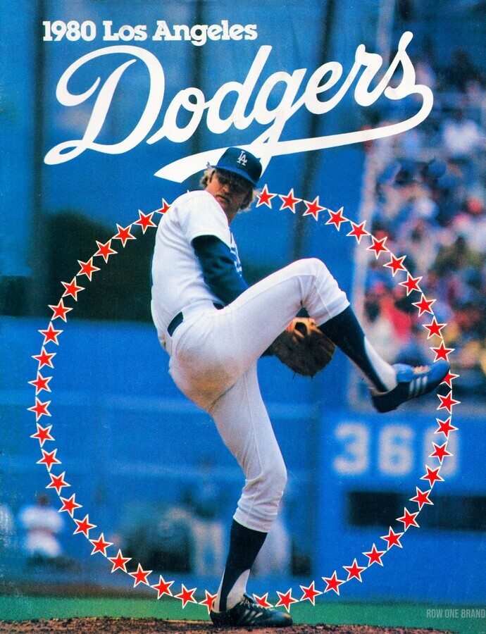 Retro 80s LA Dodgers Pitcher Cover Art by Row One Brand Wall Art