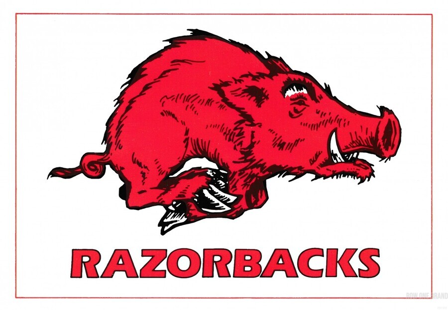 retro arkansas razorbacks wall art college poster by Row One Brand Wall Art