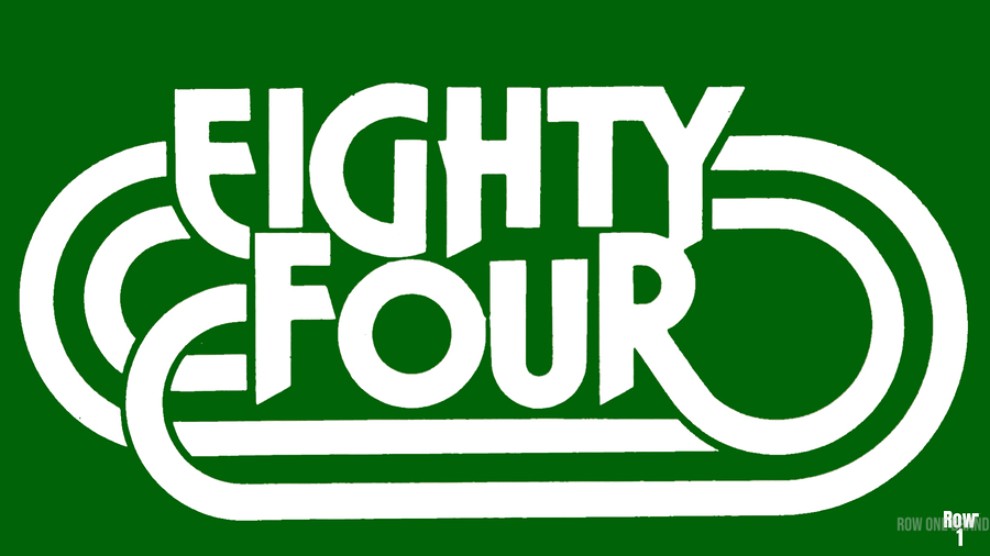 retro eighty four typography art by Row One Brand Wall Art