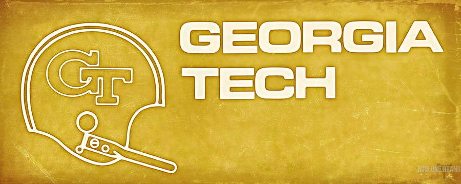 Retro Georgia Tech Football Helmet Art by Row One Brand Wall Art
