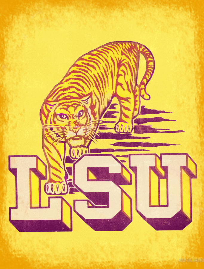 Retro LSU Tiger Wall Art by Row One Brand Wall Art