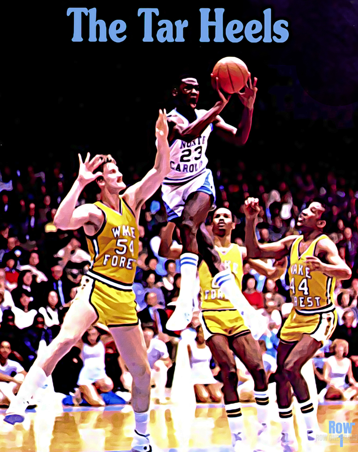 Retro North Carolina Michael Jordan Art by Row One Brand Wall Art