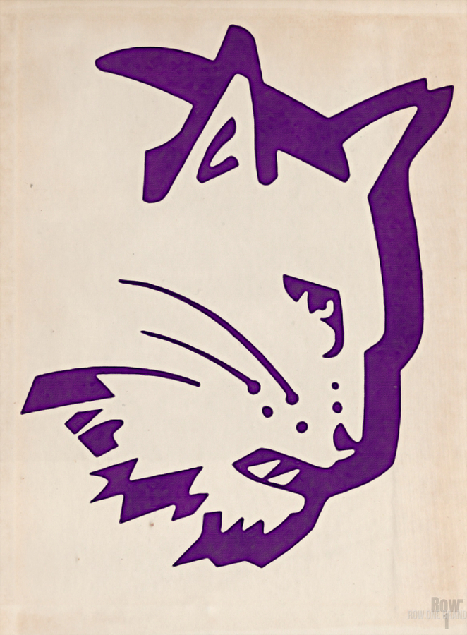 Retro Northwestern Wildcat Logo Art by Row One Brand Wall Art