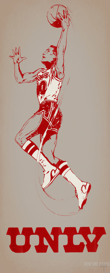 1988 UNLV Basketball Player Art by Row One Brand Wall Art