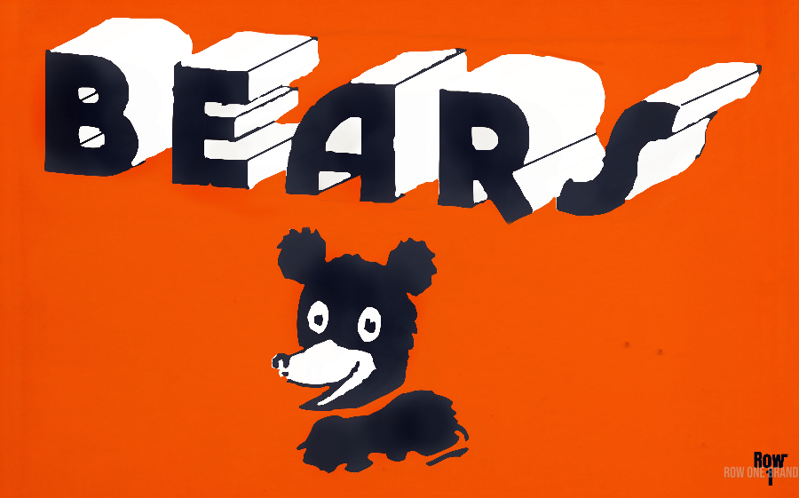 Vintage Chicago Bears Cartoon Art by Row One Brand Wall Art
