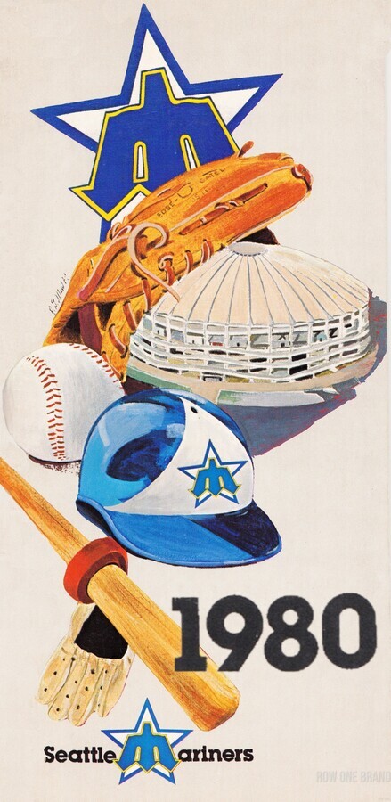 1980 Seattle Mariners Art Remix by Row One Brand Wall Art