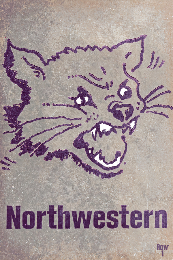 Vintage Northwestern Wildcat Art by Row One Brand Wall Art