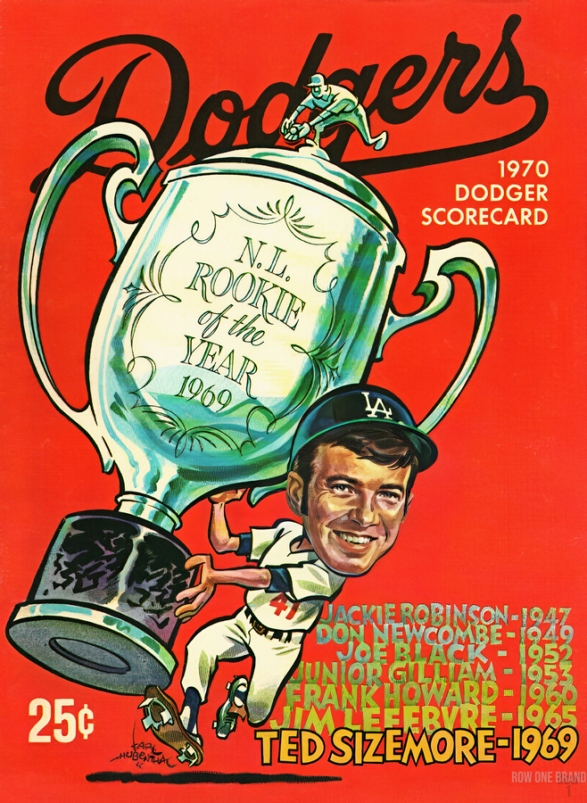 1970 LA Dodgers Scorecard Art by Karl Hubenthal by Row One Brand Wall Art