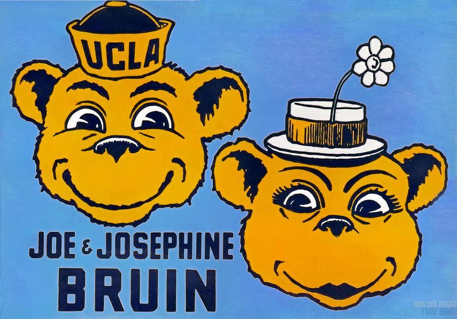 UCLA Joe Bruin and Josephine Bruin Cartoon Art by Row One Brand Wall Art