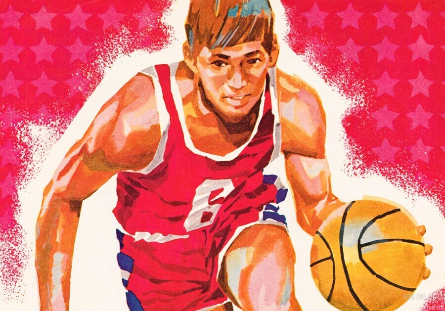 vintage basketball art retro basketball jersey poster row one brand by Row One Brand Wall Art