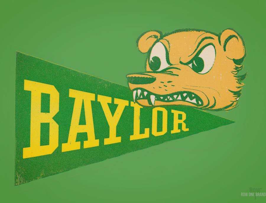 Vintage Baylor Bear Pennant Wall Art by Row One Brand Wall Art