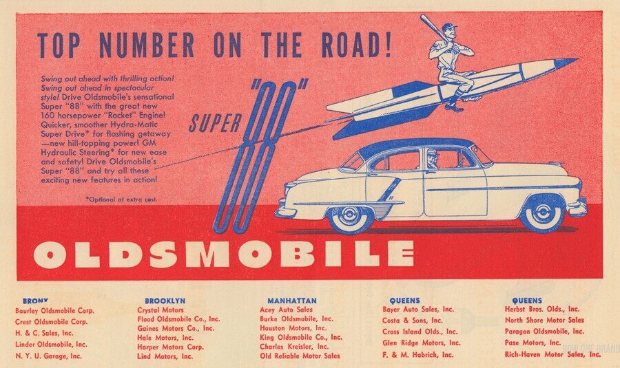 vintage car ads oldsmobile super 88 manhattan new york queens brooklyn ...