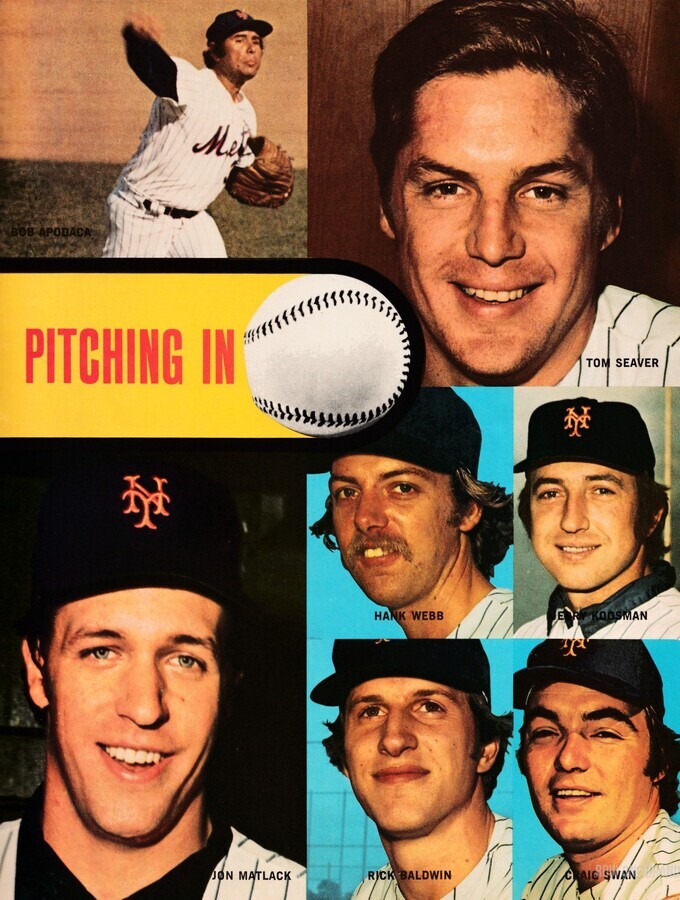 vintage mets poster tom seaver pitcher by Row One Brand Wall Art