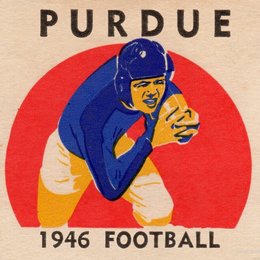 vintage purdue football art by Row One Brand Wall Art