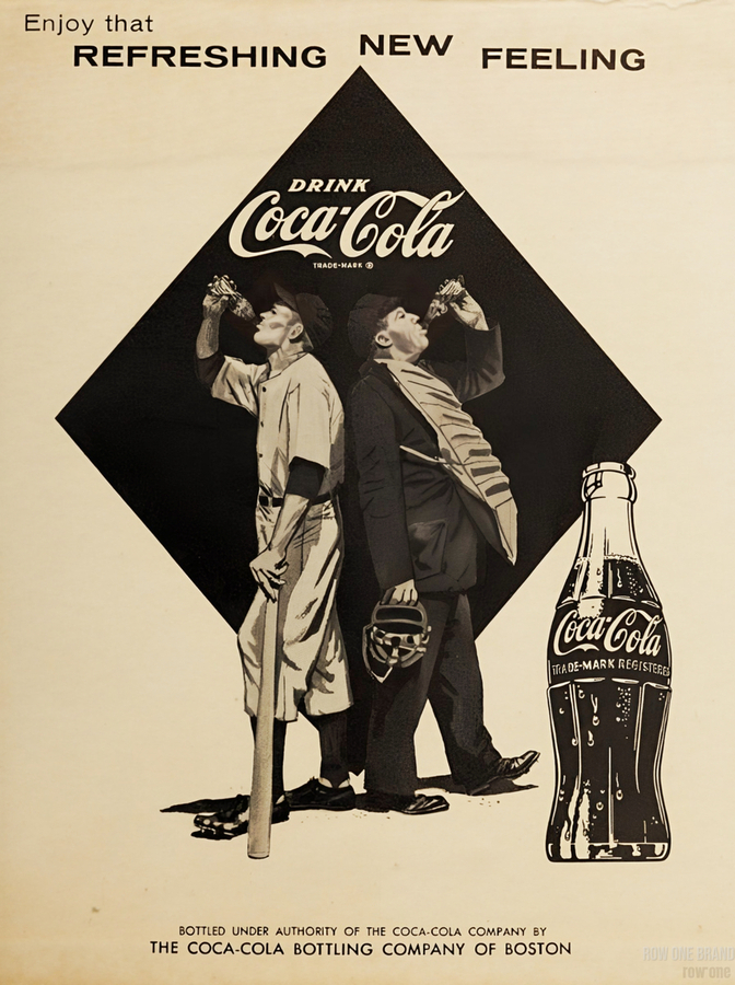 1965 Coca Cola Baseball Ad Poster by Row One Brand Wall Art