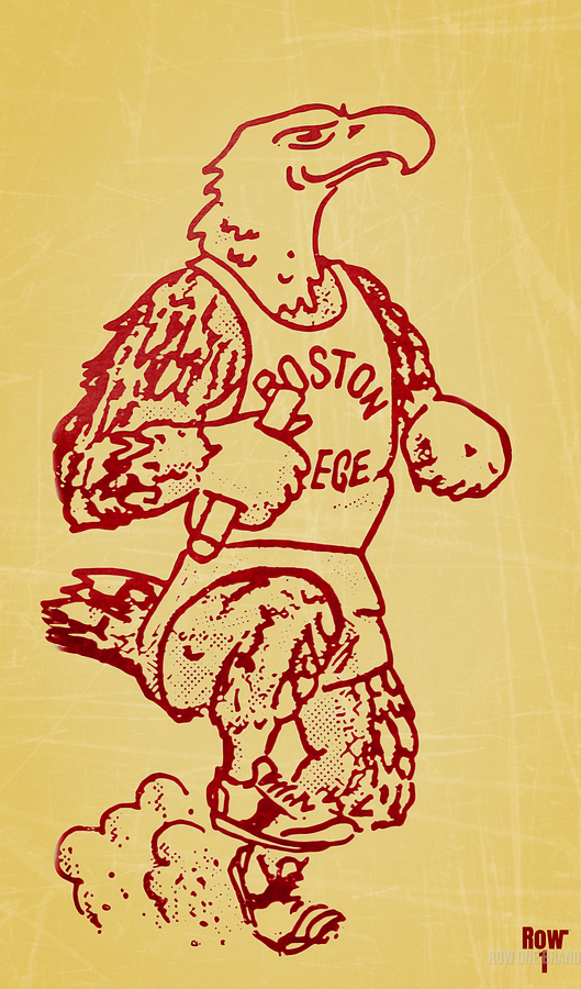vintage boston college track art by Row One Brand Wall Art