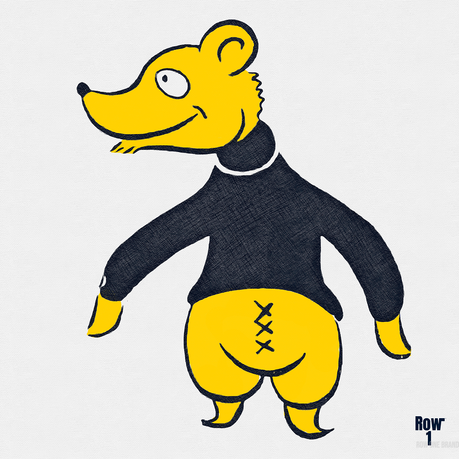 vintage cal bear football cartoon art by Row One Brand Wall Art