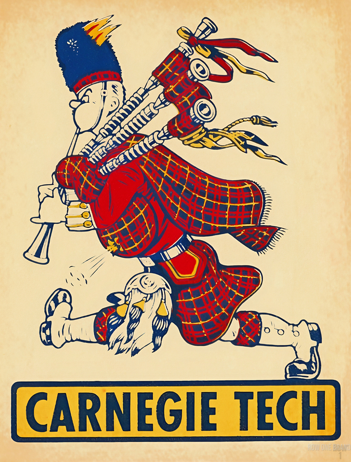 vintage carnegie tech cartoon art by Row One Brand Wall Art