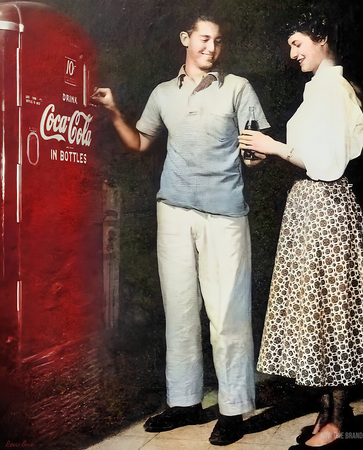 vintage coca cola vending machine art by Row One Brand Wall Art