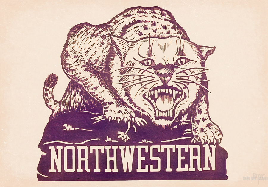 Vintage Northwestern Wildcat Art by Row One Brand Wall Art