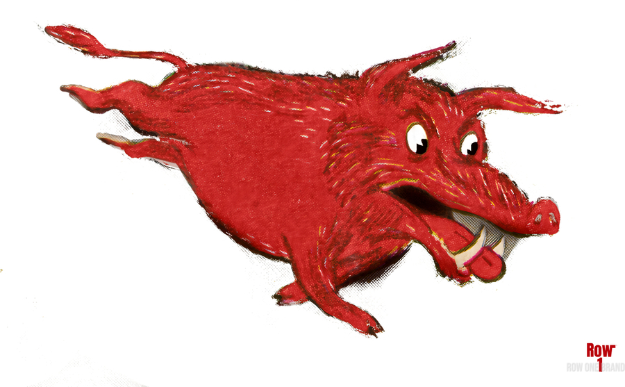 Vintage Fifties Arkansas Razorback Art by Row One Brand Wall Art
