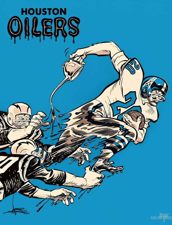 Houston Oilers Throwback Art by Row One Brand Wall Art