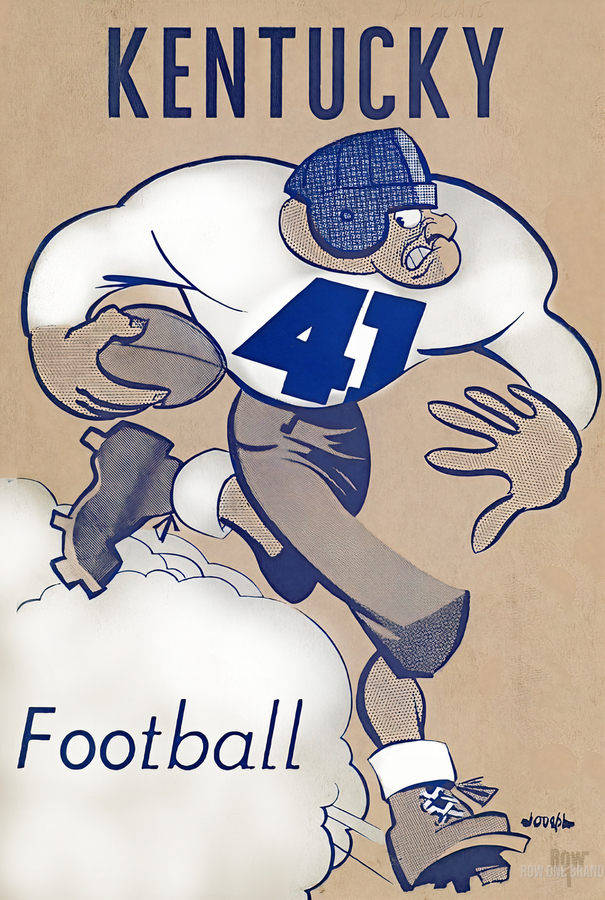 Vintage Kentucky Wildcats Football Art by Row One Brand Wall Art