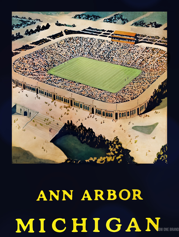 Vintage Michigan Stadium Art by Row One Brand Wall Art