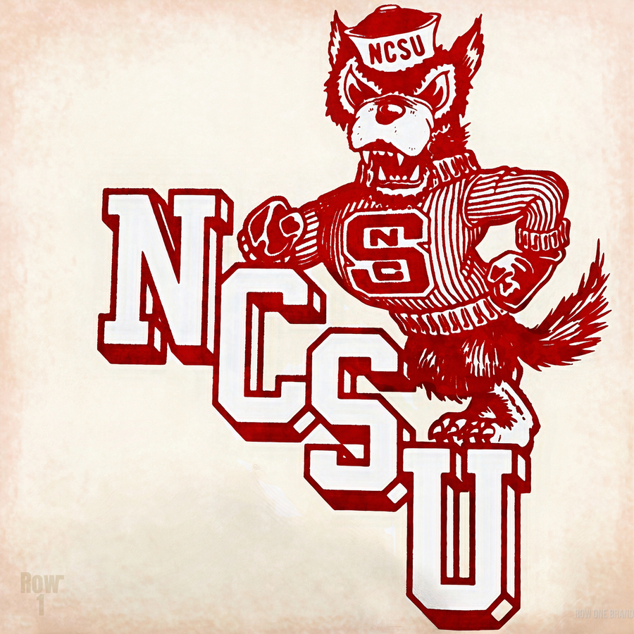 Vintage NC State NCSU Tuffy Art by Row One Brand Wall Art