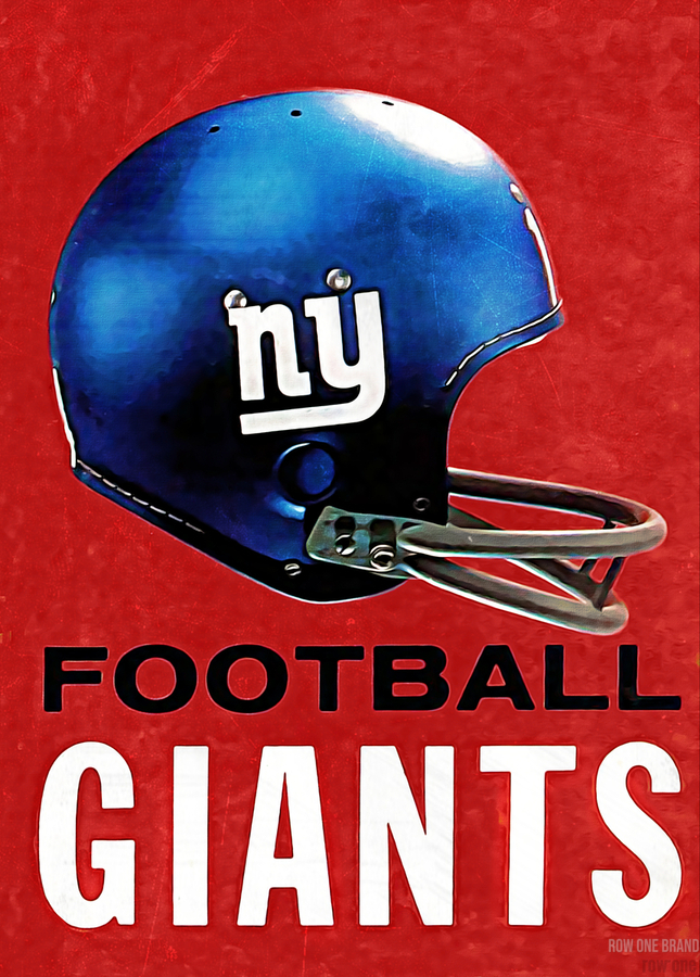 Vintage NY Football Giants Helmet Art by Row One Brand Wall Art