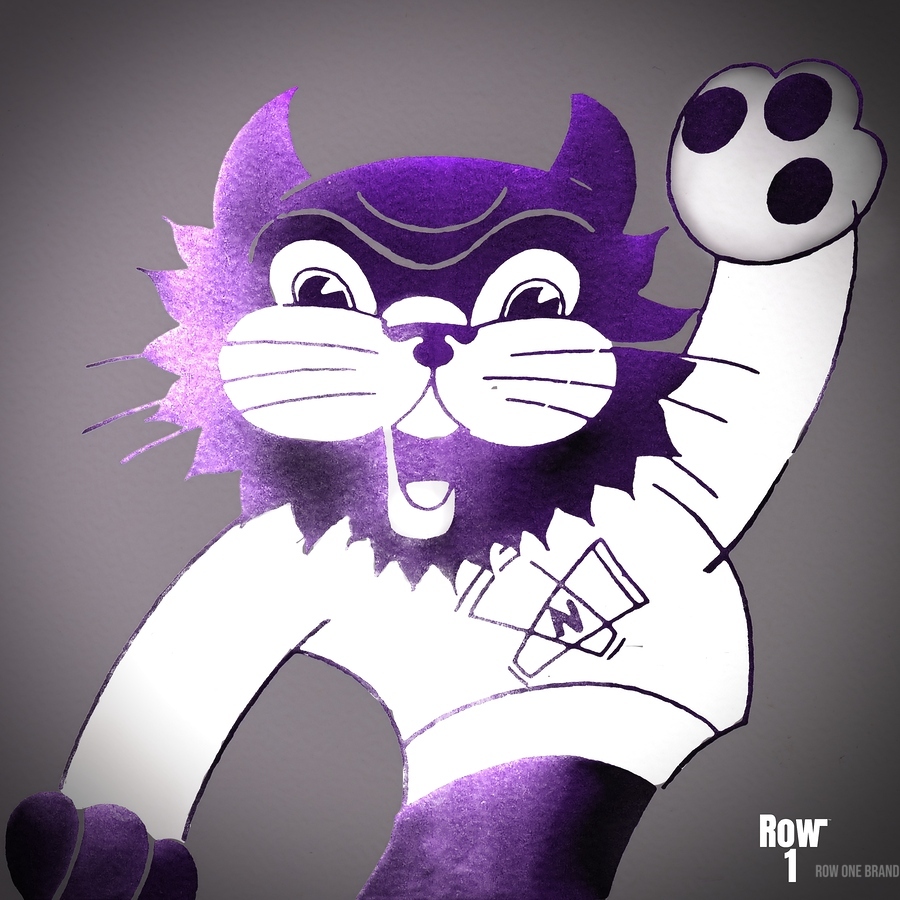 Vintage Northwestern Wildcat Cartoon Art by Row One Brand Wall Art