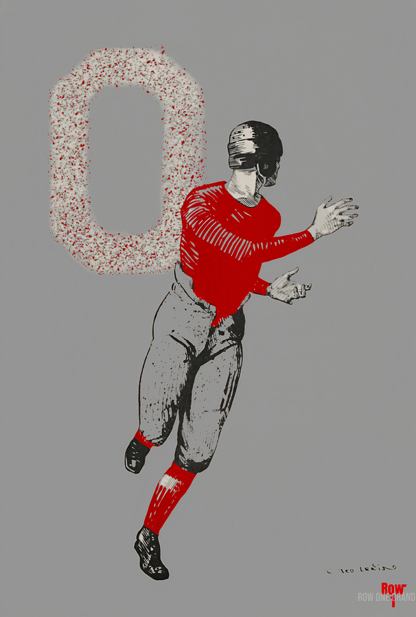 Vintage Ohio State Football Player Art by Row One Brand Wall Art