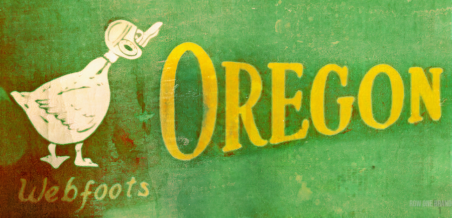 Vintage Oregon Webfoots Football Art by Row One Brand Wall Art