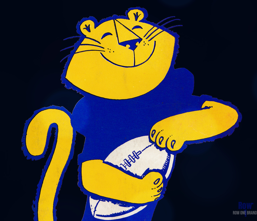Vintage Pitt Panther Football Cartoon Art by Row One Brand Wall Art