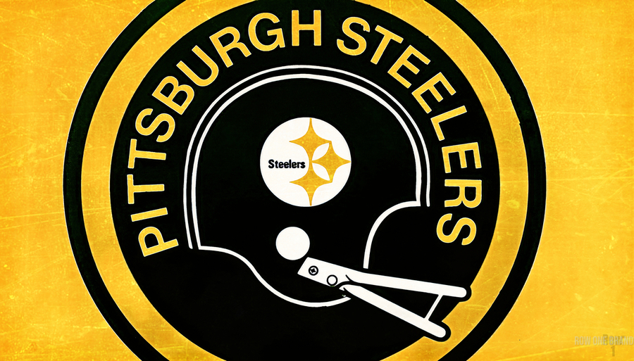 Throwback Pittsburgh Steelers Helmet Art by Row One Brand Wall Art