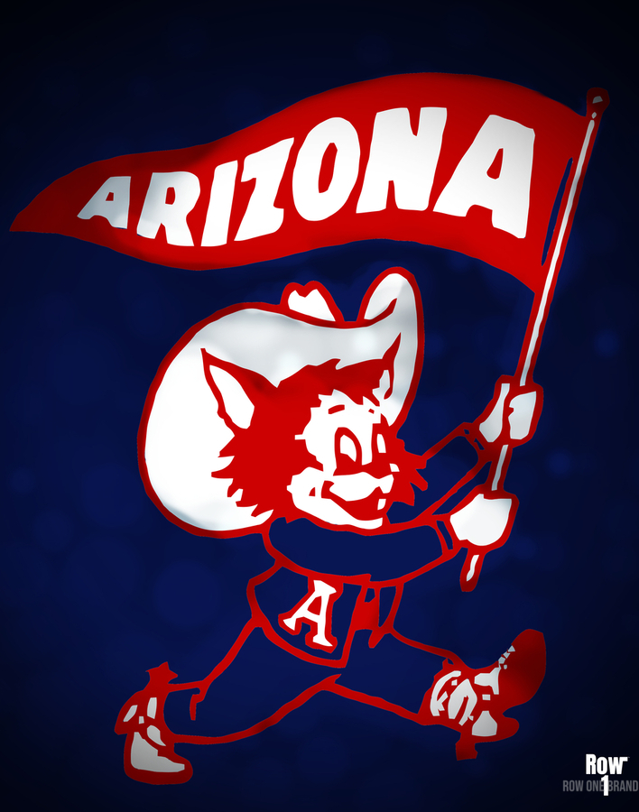 Vintage Sixties Arizona Wildcat Cartoon Art by Row One Brand Wall Art