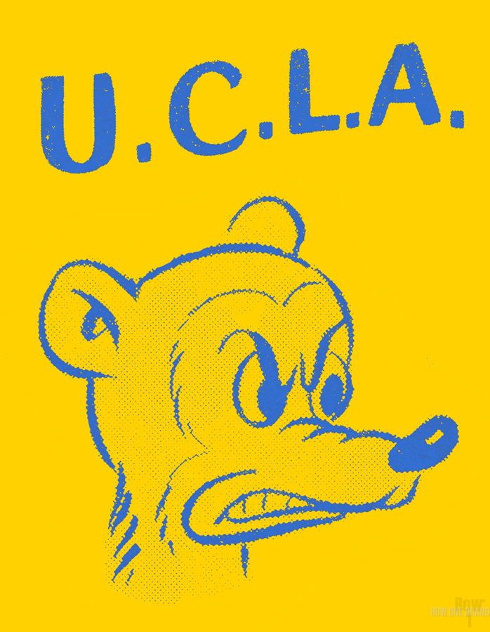 Vintage Fifties UCLA Bruin Cartoon Art by Row One Brand Wall Art