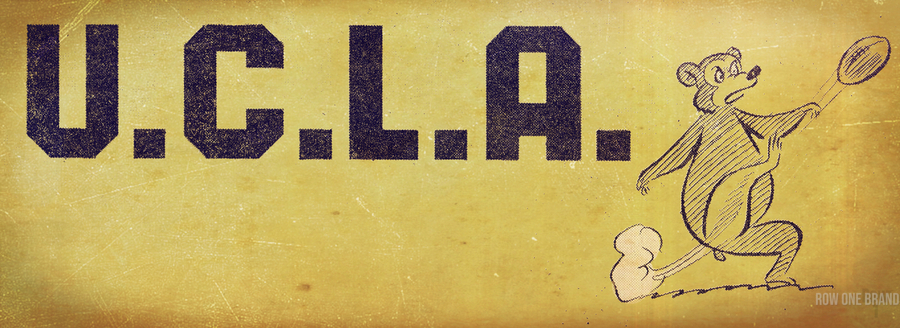 Vintage UCLA Bruins Football Cartoon by Row One Brand Wall Art