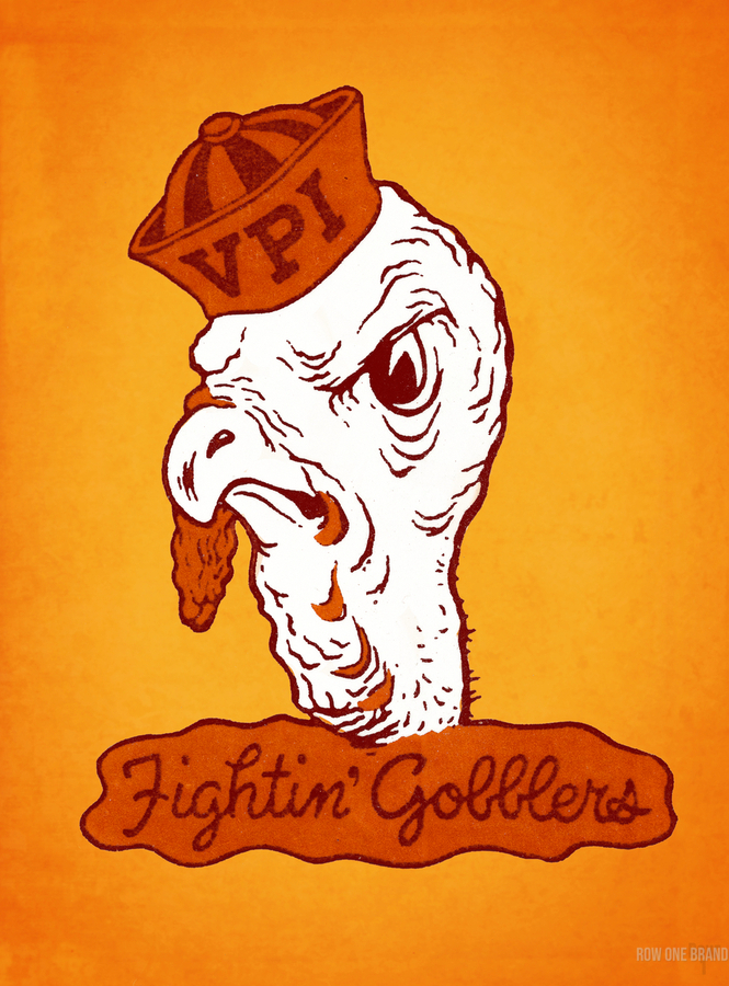 VPI Fighting Gobblers Vintage Logo Art by Row One Brand Wall Art