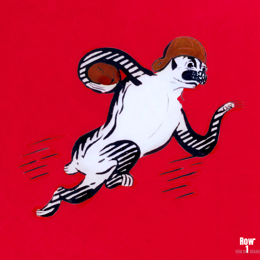 Wisconsin Benny Badger Football Cartoon Art by Row One Brand Wall Art