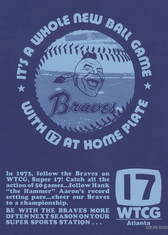 1973 Atlanta Braves WTCG TV Ad Poster by Row One Brand Wall Art