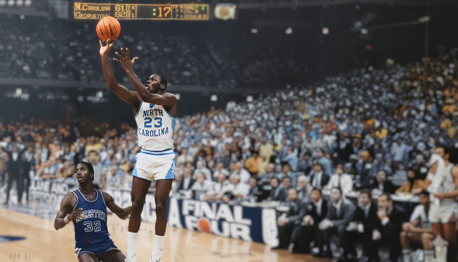 Michael Jordan 1982 Championship Shot by Row One Brand Wall Art