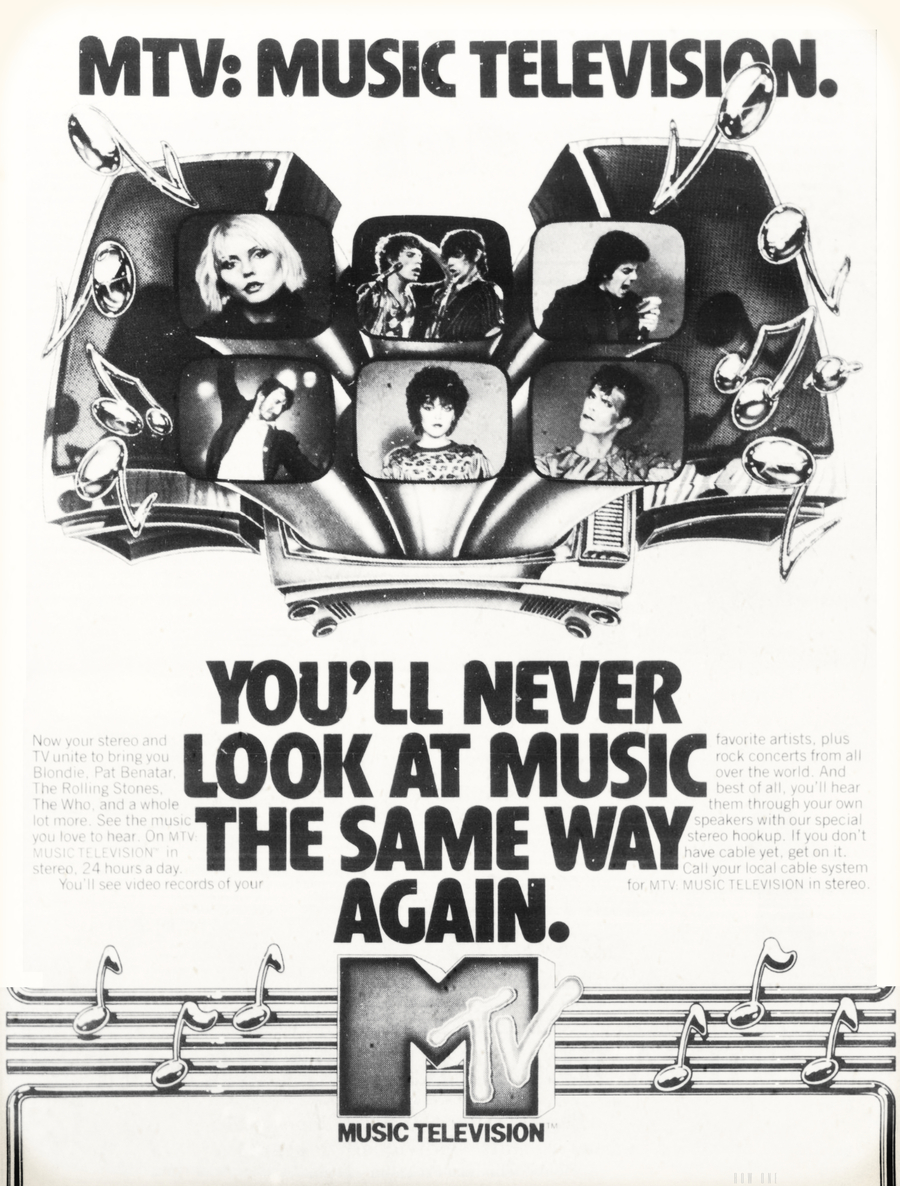 1980s MTV Music Ad by Row One Brand Wall Art