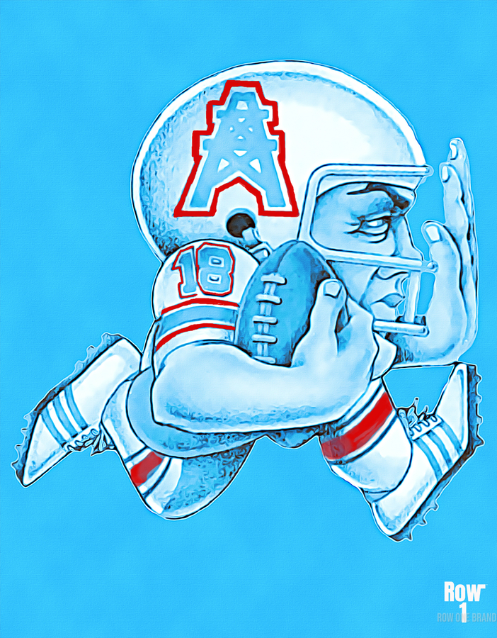 Retro Houston Oilers Cartoon Art par Row One Brand