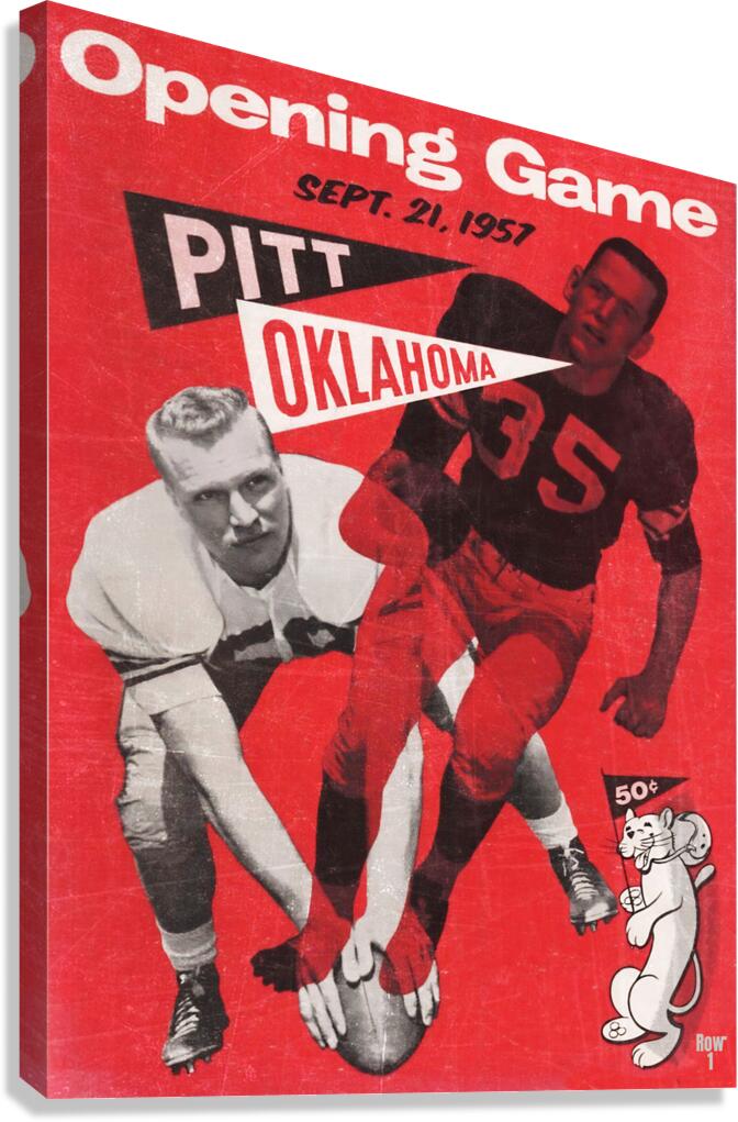 1957 Oklahoma vs. Pitt Football Cover Art by Row One Brand Wall Art