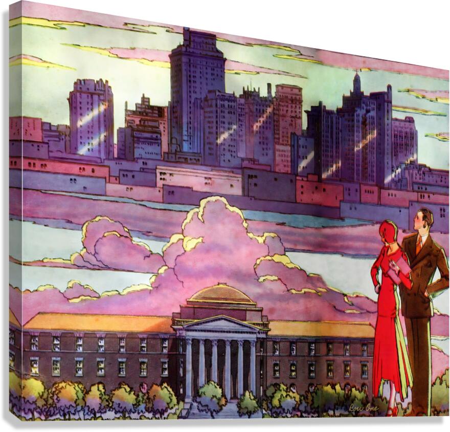 Vintage SMU Campus and Downtown Dallas by Row One Brand Wall Art