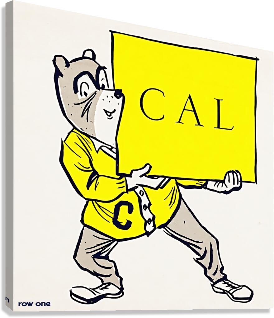 1950s cal bear cartoon art by Row One Brand Wall Art