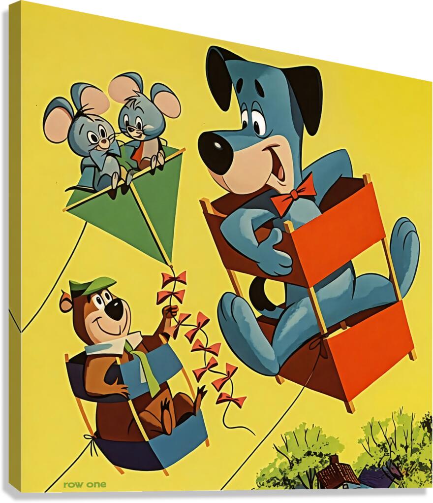 1960 Yogi Bear and Huckleberry Hound Cartoon Art by Row One Brand Wall Art