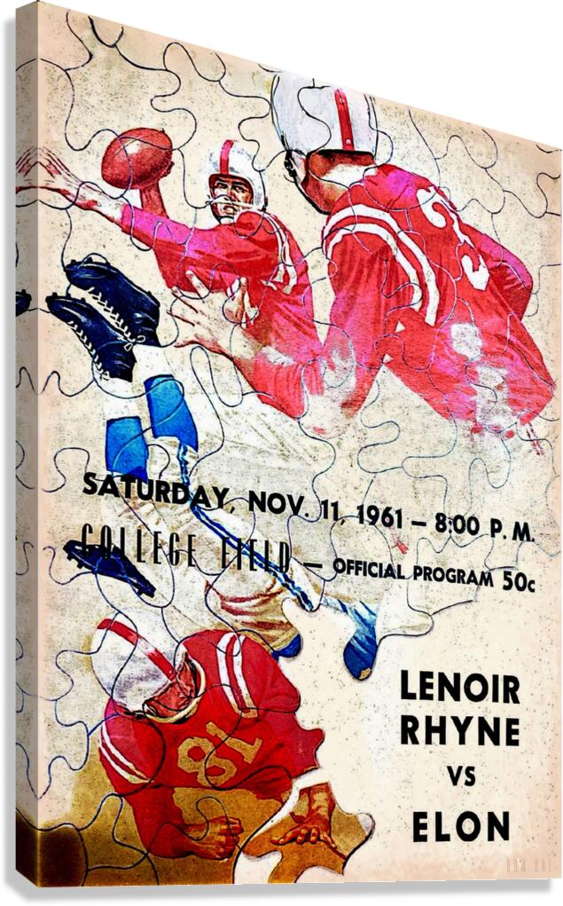 1961 Elon Phoenix Football Cover Art by Row One Brand Wall Art
